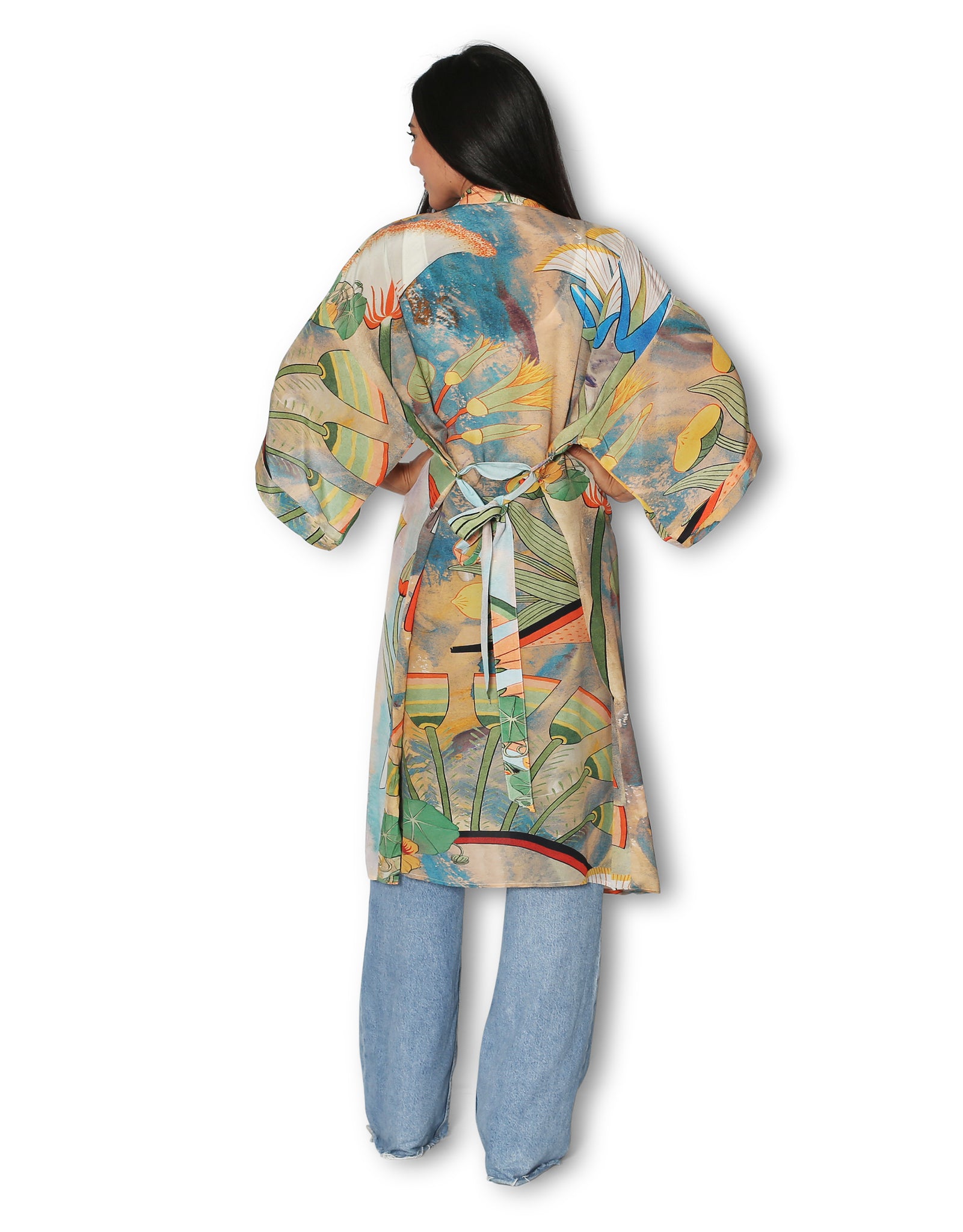 The Artists Label 'Folk Still Life' Long Silk Kimono – Hunt